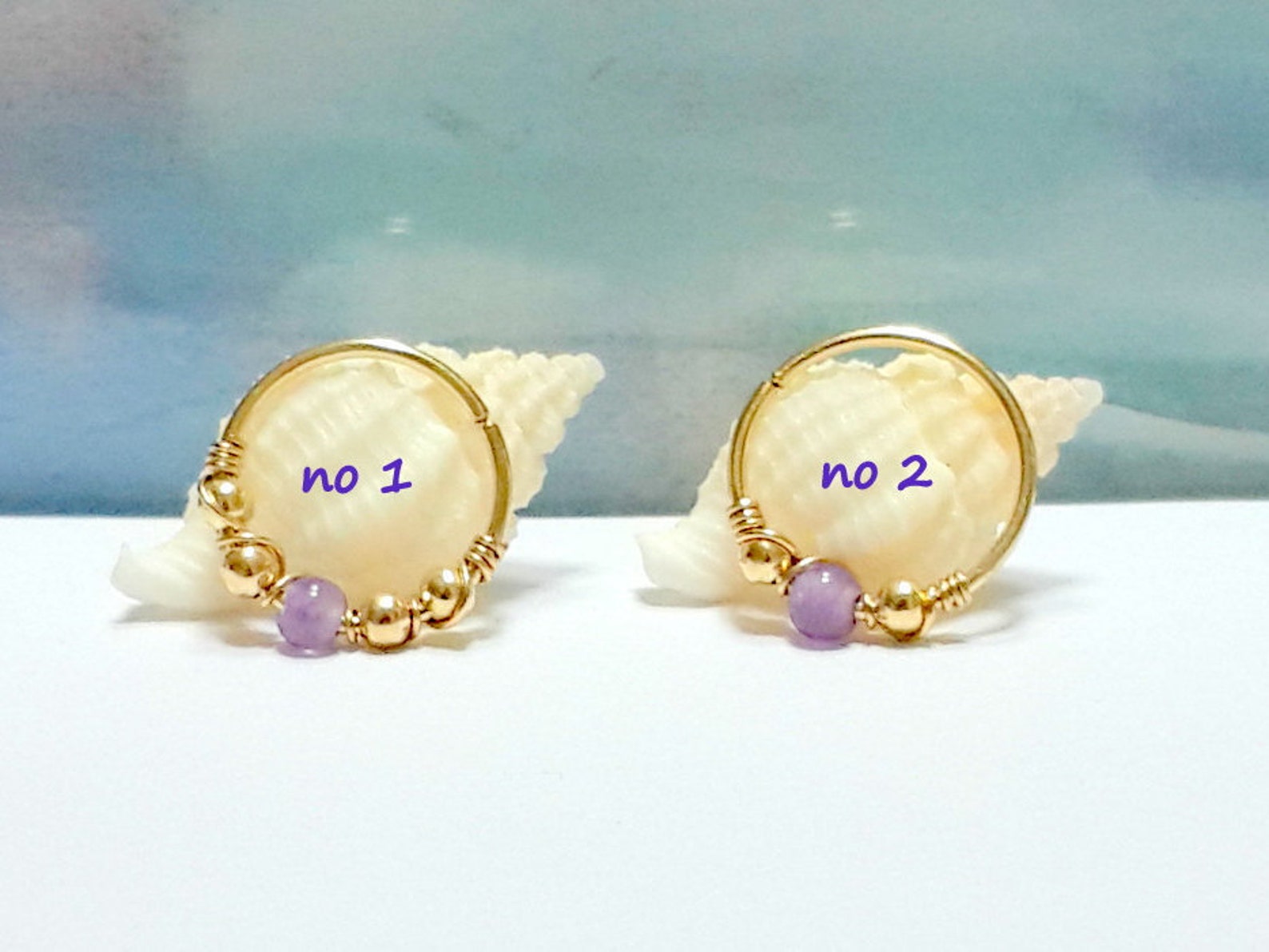 Natural Amethyst 2-3mm Conch Ring Gold Conch Hoop Silver Conch Piercing ...