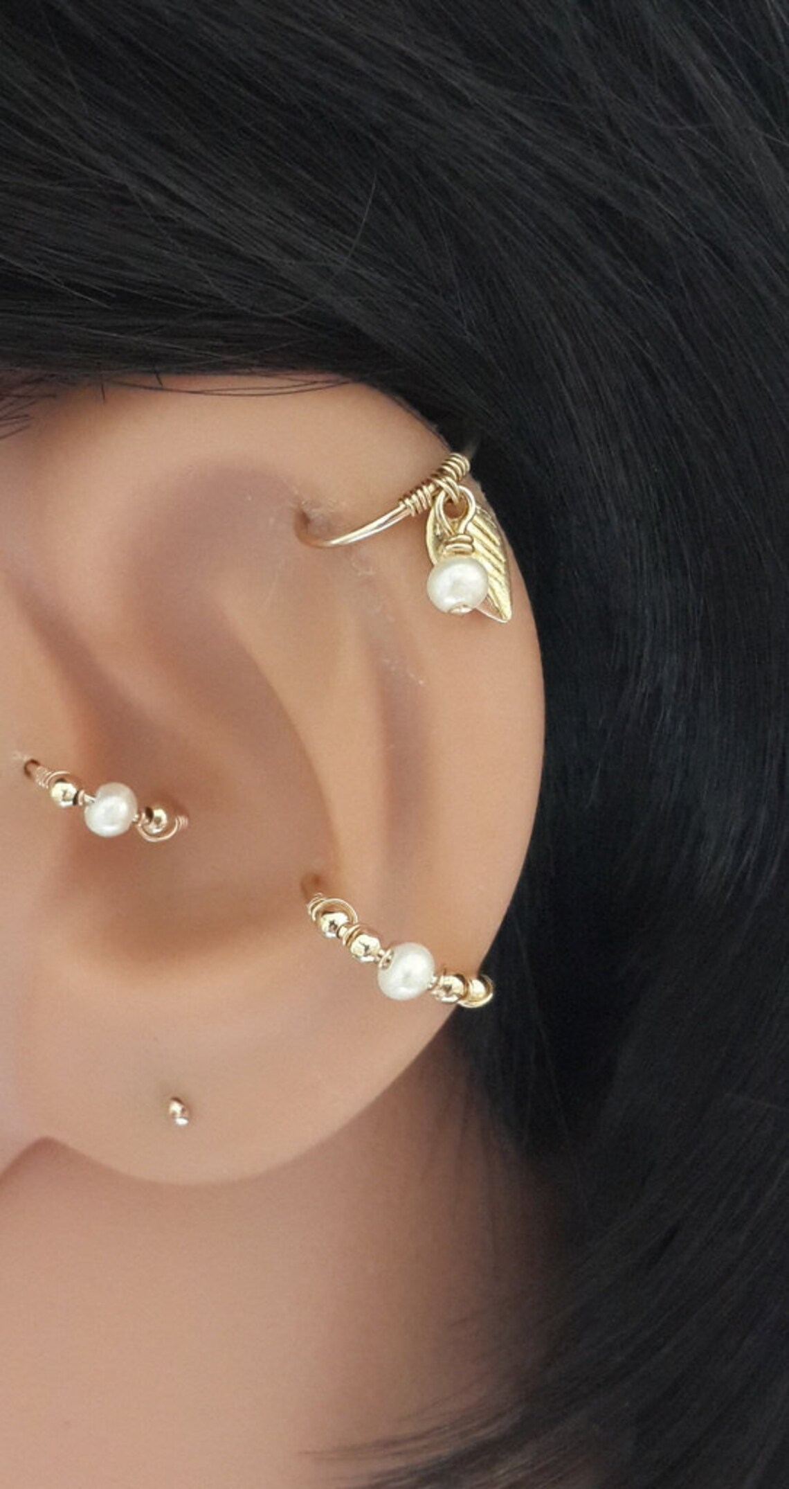 Freshwater Pearl Conch Piercing Gold Conch Earring Silver - Etsy Canada