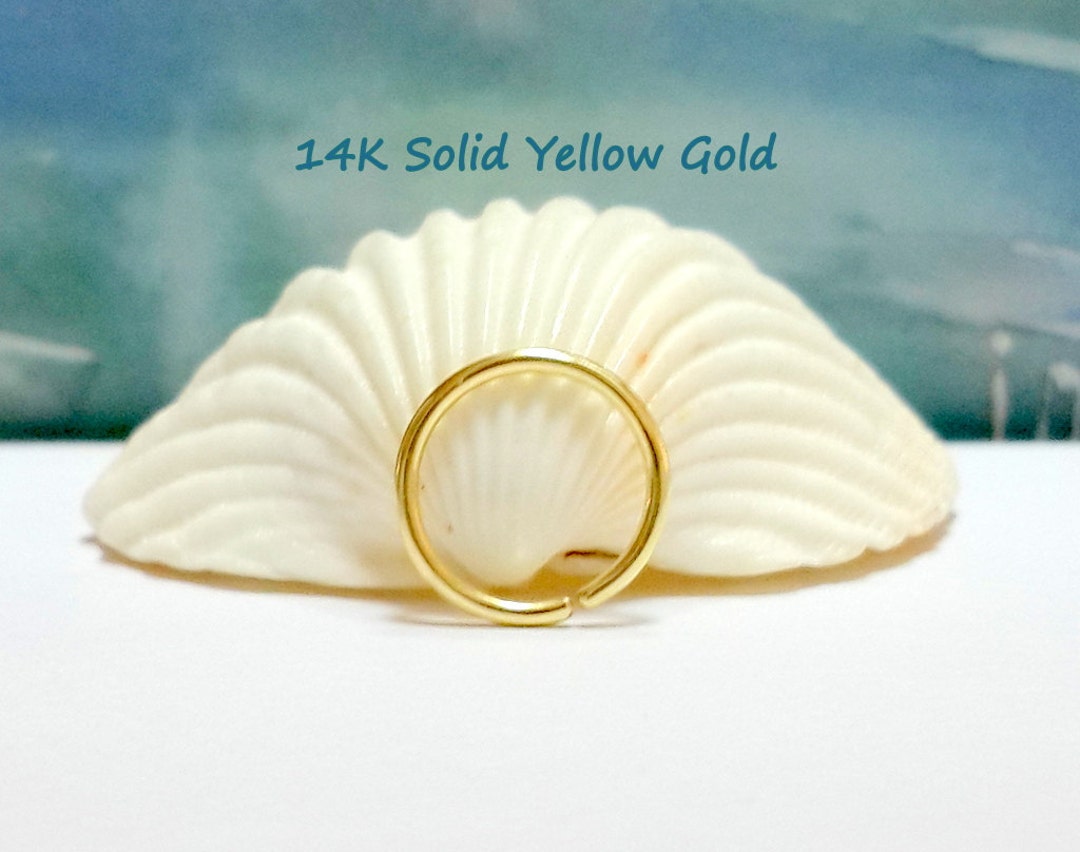14K Solid Gold Conch Hoop Earring: 16-20 Gauge, 11-16mm, Handcrafted - Etsy