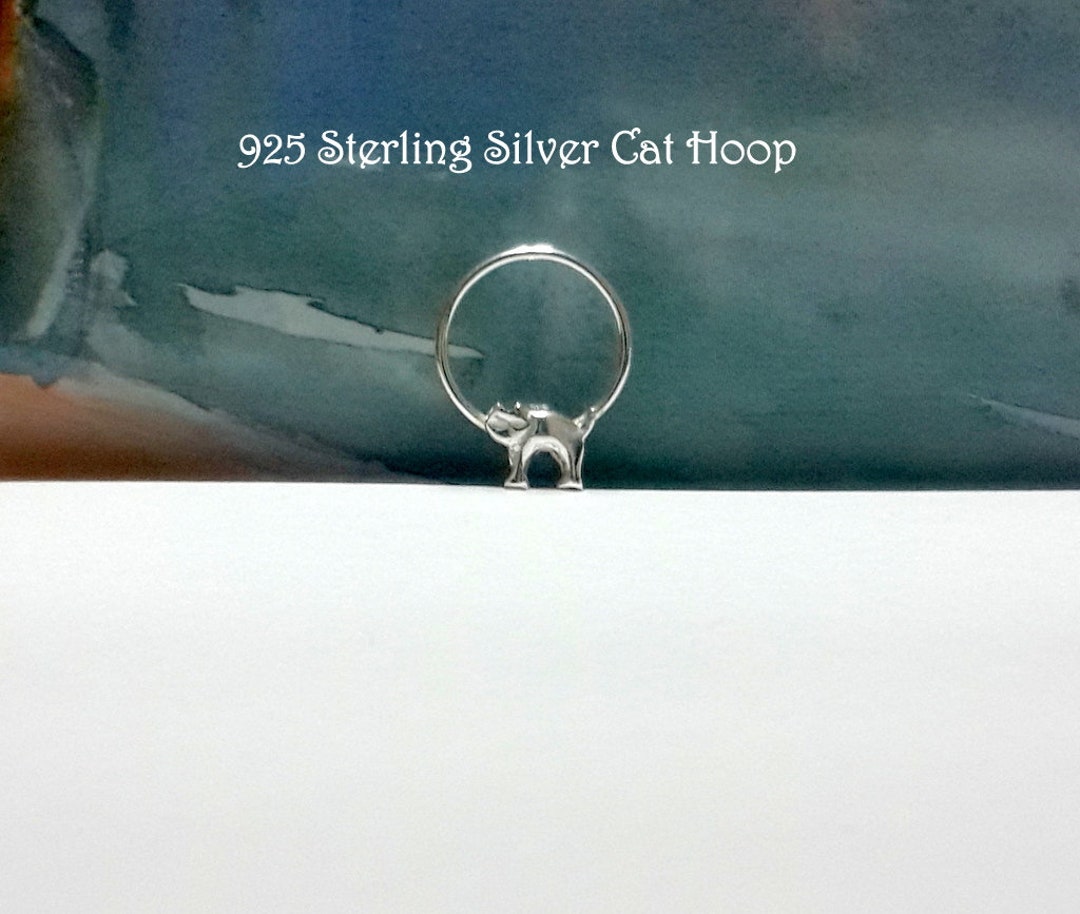 Cat Septum Ring 16g 18g 20g 22g 925 Sterling Silver Tiny Cat Septum ...