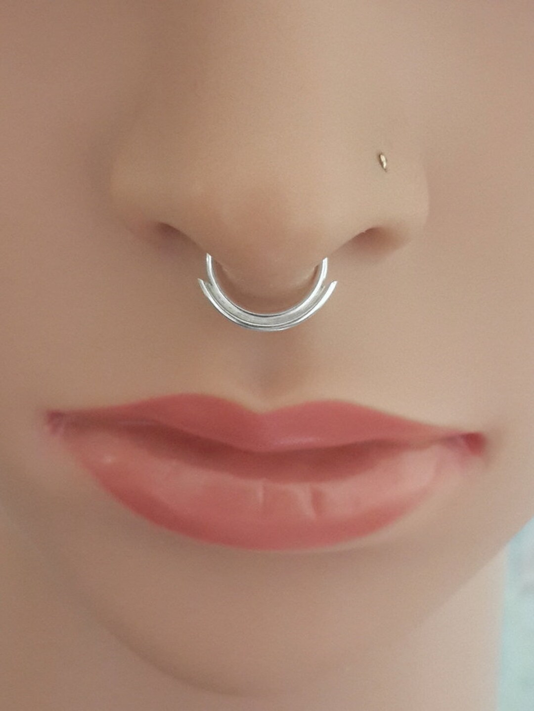 Sterling Silver Septum Ring: Short Sharp Lines, Handcrafted - Etsy