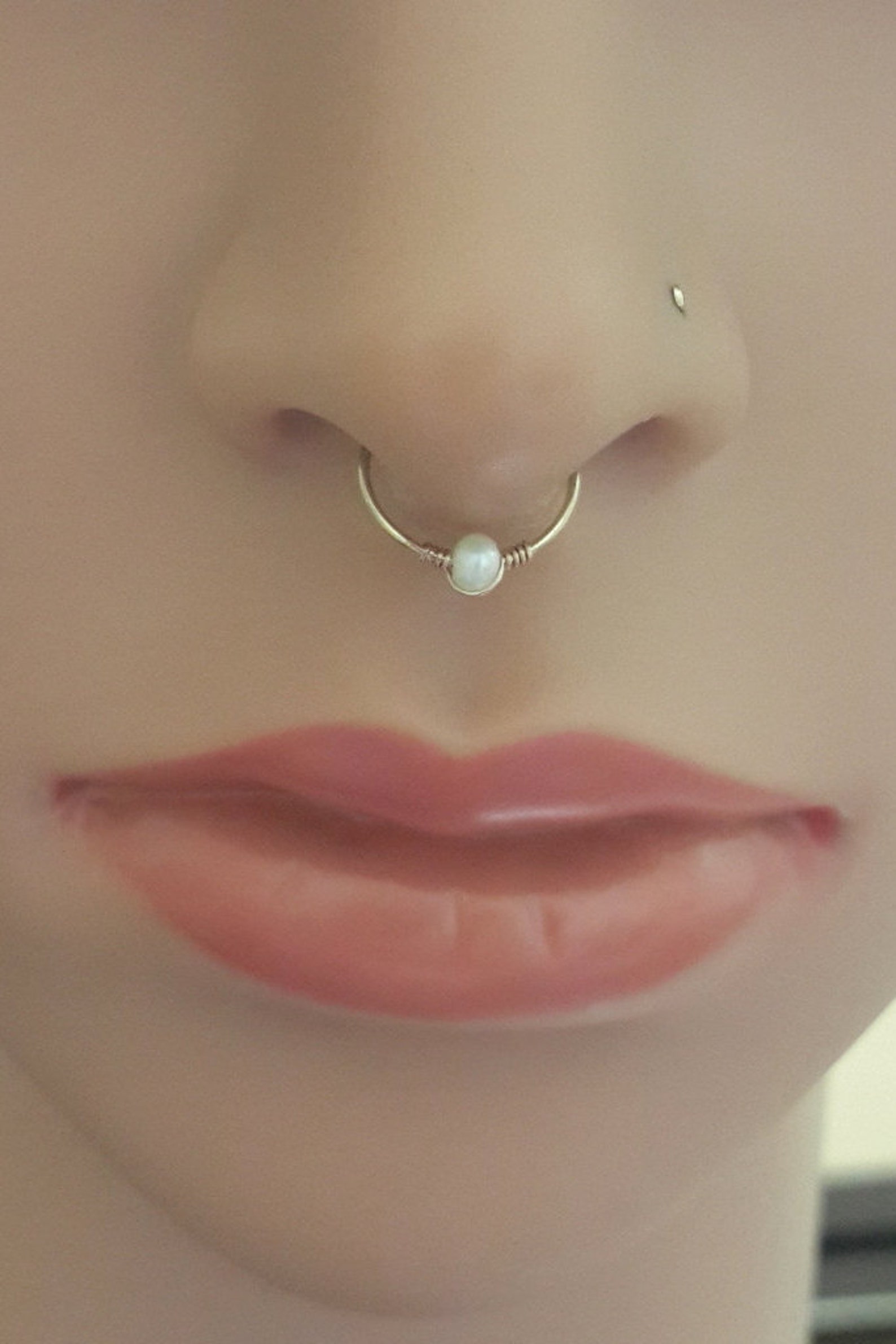 White Opal Septum Ringsilver Septum Piercing16g 18G 20G 22G - Etsy