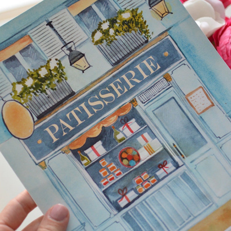 French Patisserie Watercolor Art Print: Paris Bakery Decor (INSTANT ...