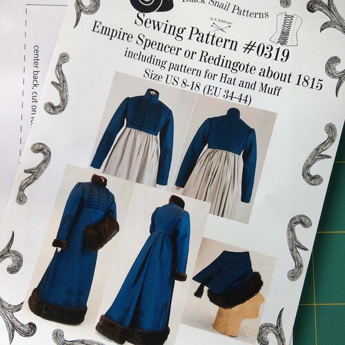 Empire Spencer or Redingote About 1815 With Hat and Muff - Etsy