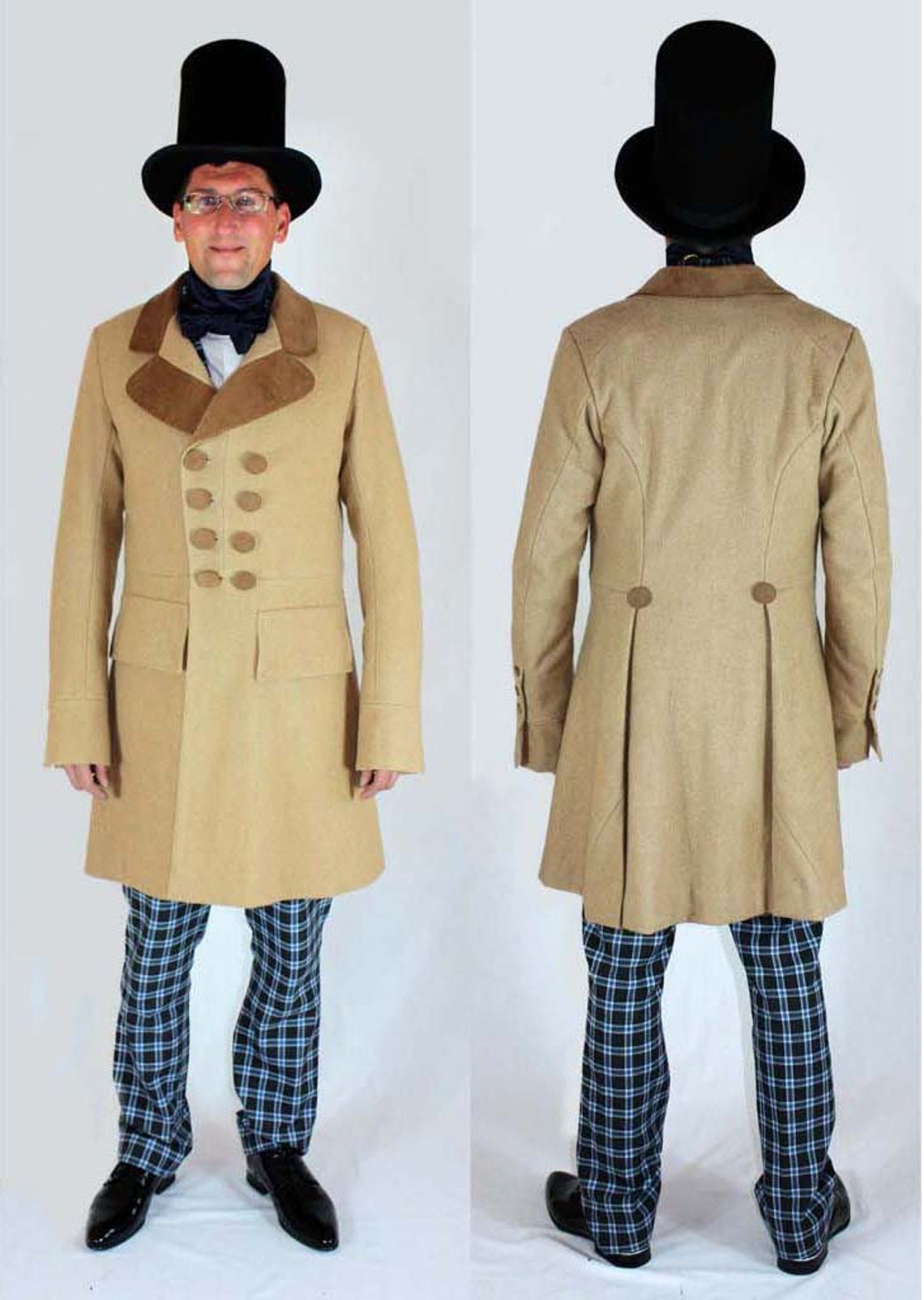 1830 Frock Coat Romantic Period Sewing Pattern 0418 Size US - Etsy