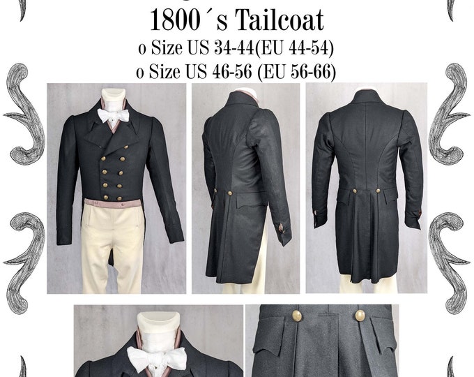 Butterick Sewing Pattern B6573 Men's Tailcoat, Formal Dress Coat, Sizes ...
