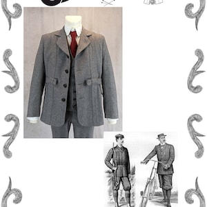 Mens Victorian Edwardian Norfolk Jacket Sewing Pattern #0416 Size US 34 ...