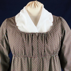 Empire / Regency Dress With Front Clousure, Apron, Cap and Fichu About ...