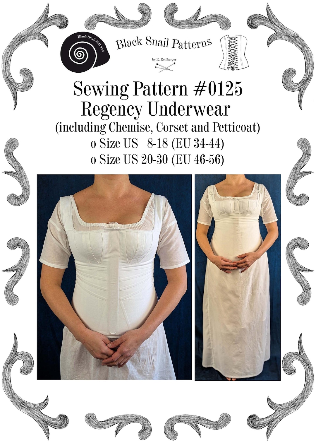 Regency Underwear Incl. Chemise, Corset and Petticoat Sewing Pattern ...