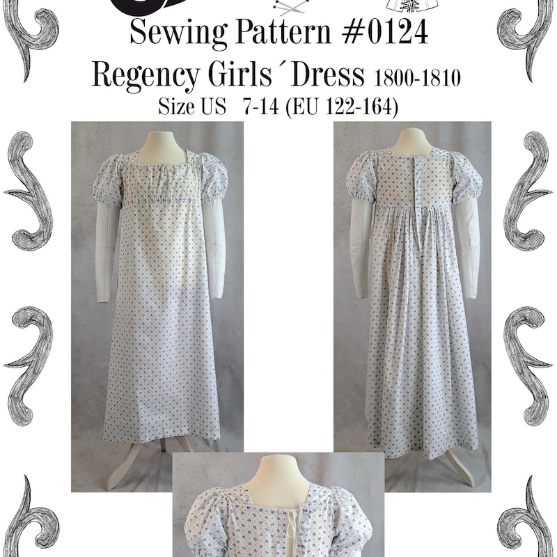 Regency Dress Pattern - Etsy