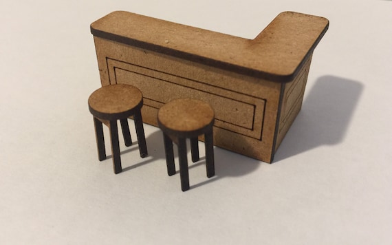 1:48 Ship Inn Corner Bar and Stools Kit to Make Your Own. - Etsy