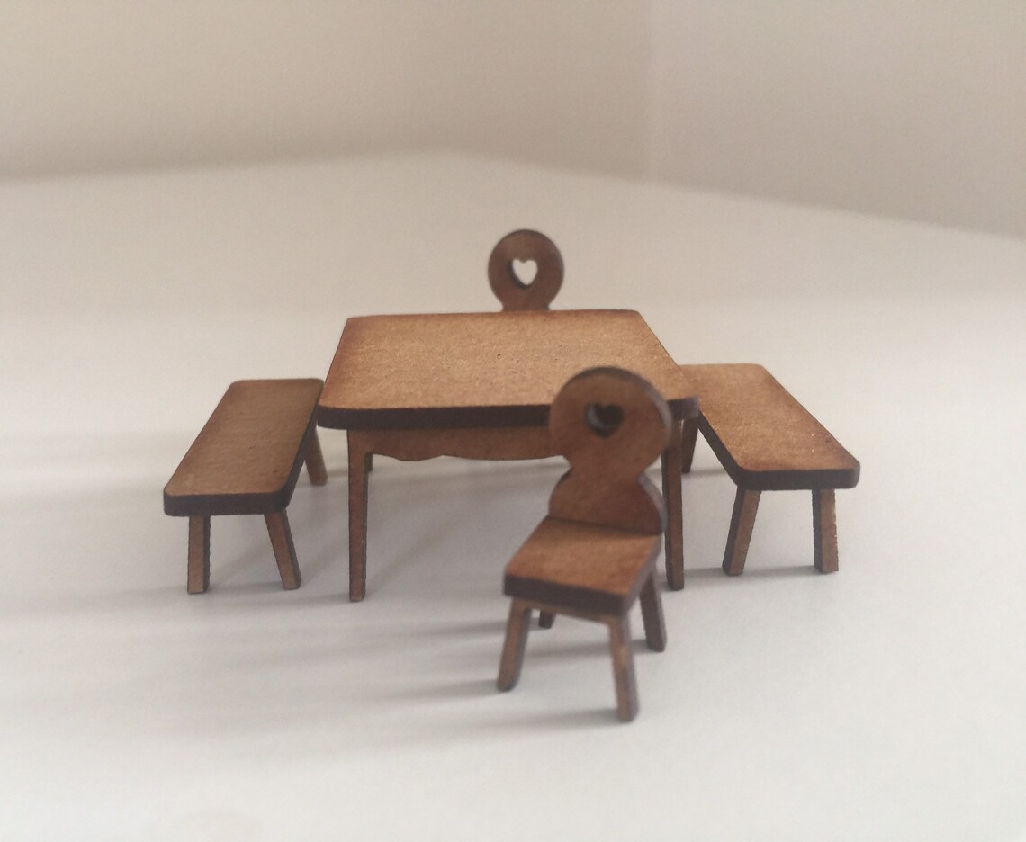 1:48 Alpine Set of Kits Including Dining Table, Benches and Chairs for ...