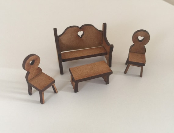 1:48 Alpine Settee Table and Chair Kits to Make. - Etsy