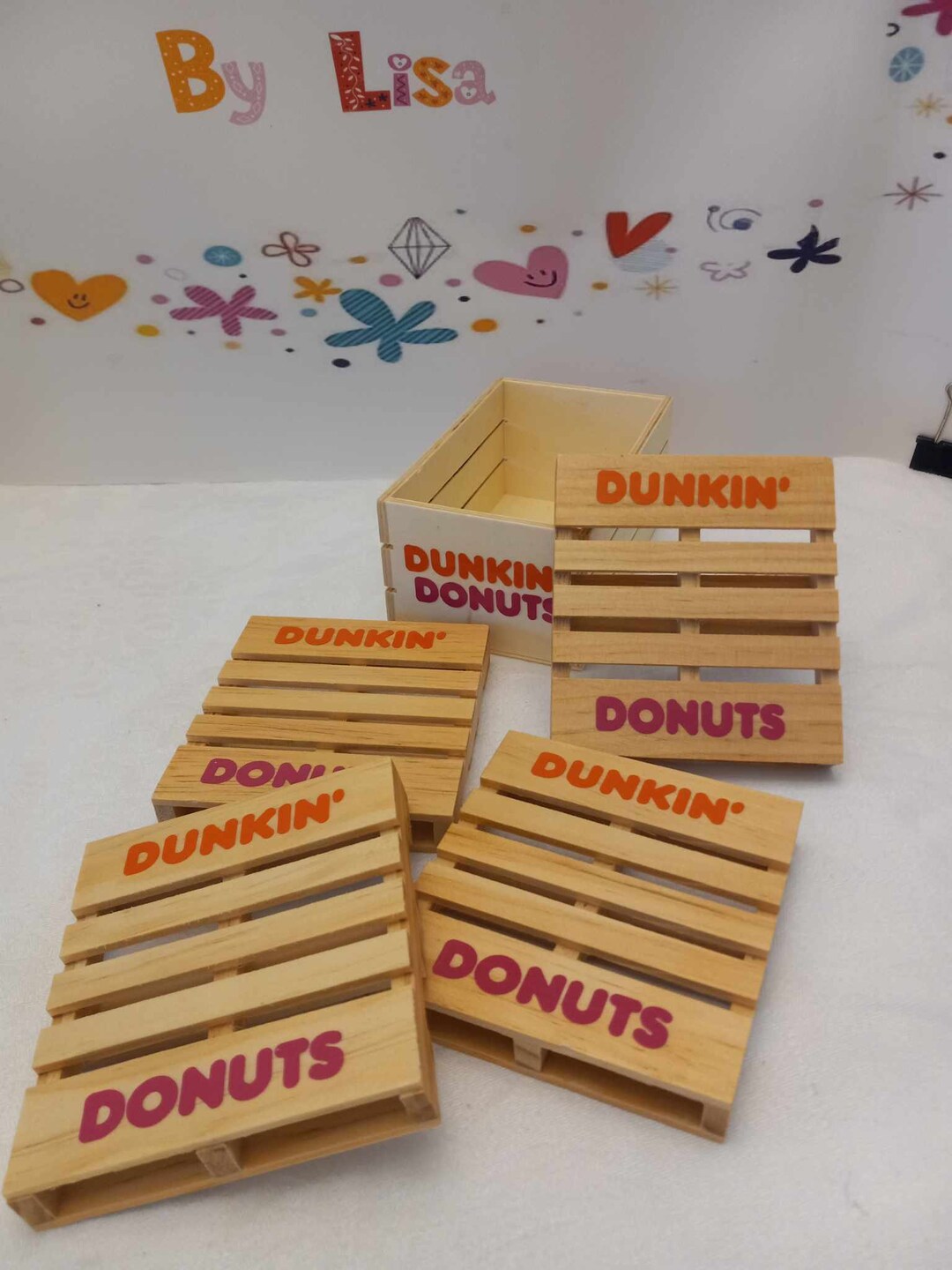 Mini Pallet 5 Pc Dunkin Donut Coaster Set - Etsy