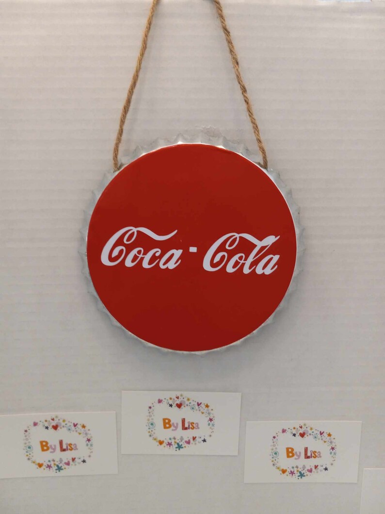 6 Inch Metal Bottle Cap , Wall Hanging , Coke - Etsy
