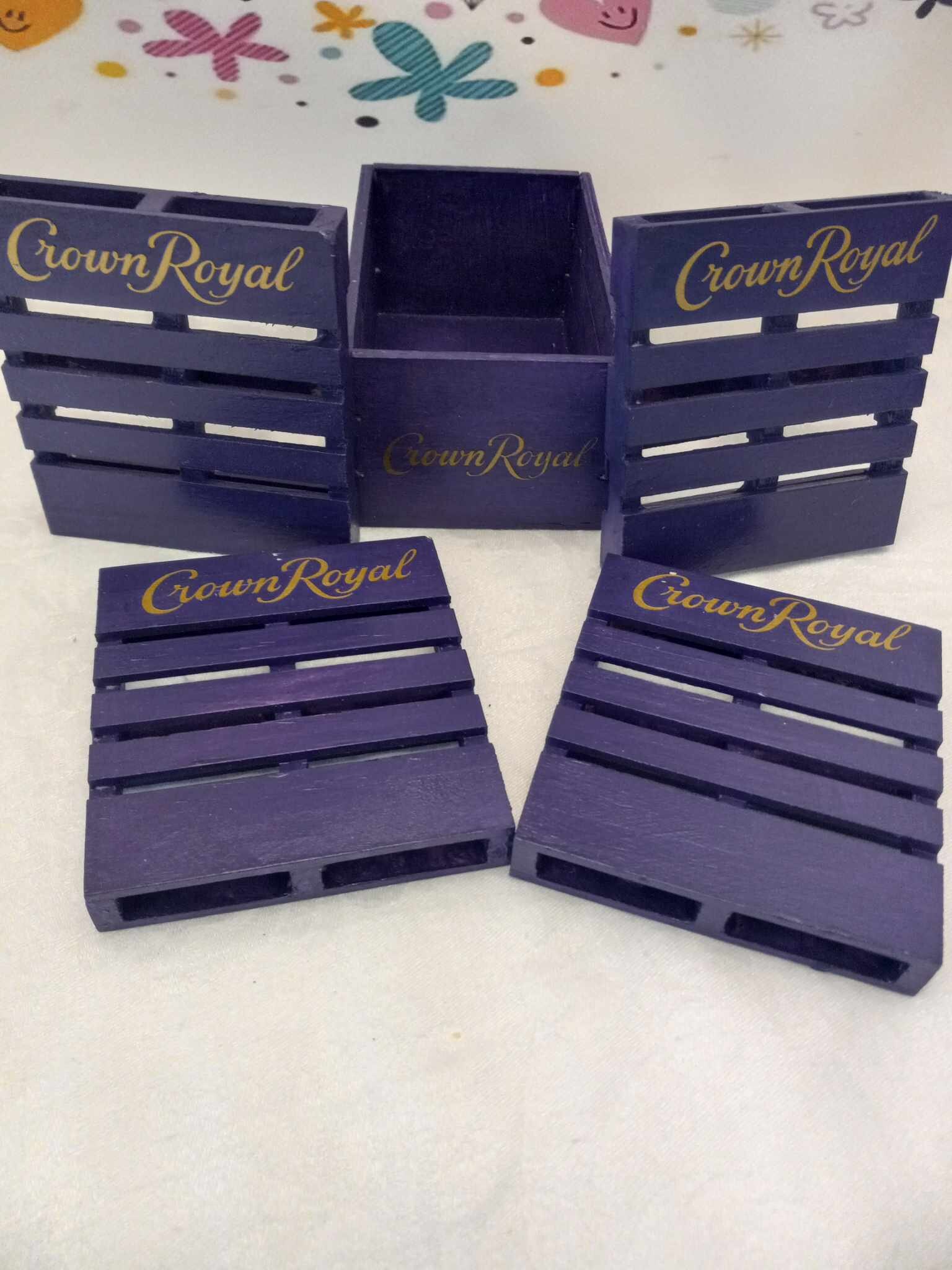 Mini Pallet Crown Royal Coaster 5 Pc Set - Etsy