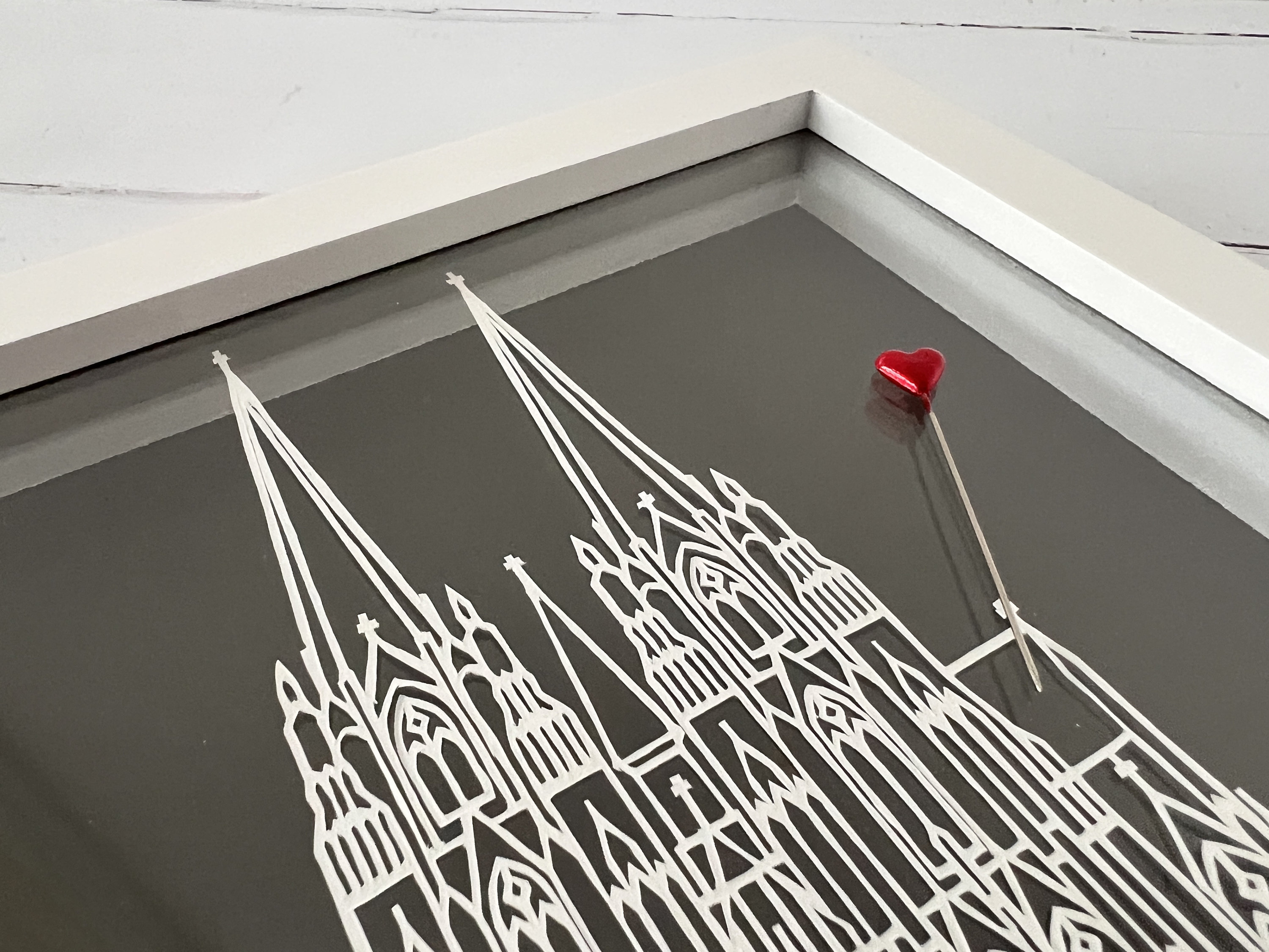 Papercut Kölner Dom Eingerahmt, Papier Kunst Köln Cutout Dekoration ...