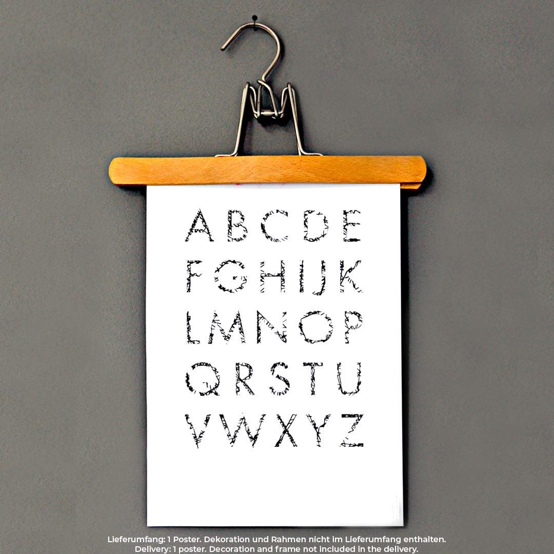 ABC Poster Black and White, Letter Poster for Children's Room, the ...