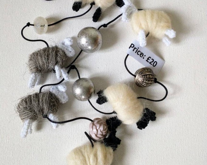 Sheep String Hand Made From British Fleece. A Long Vertically Hanging ...