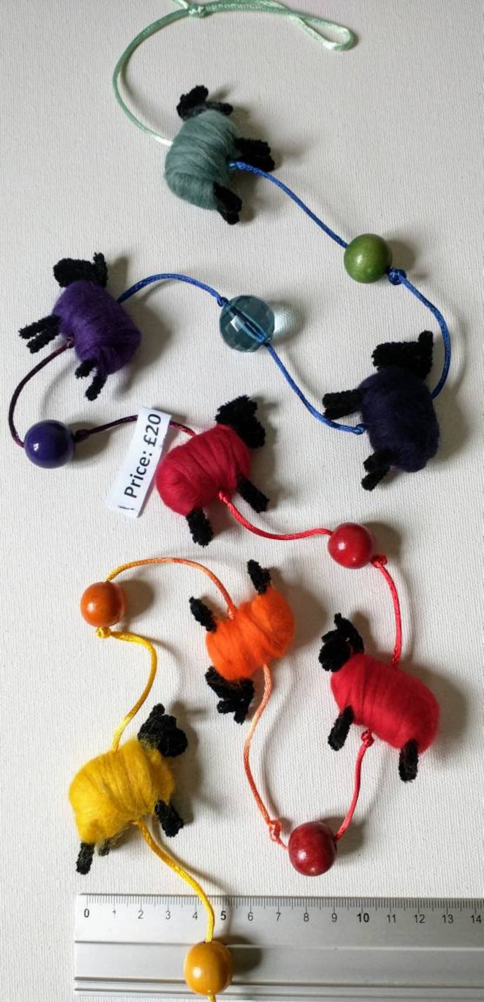 Sheep String Hand Made From British Fleece. A Long Vertically Hanging ...