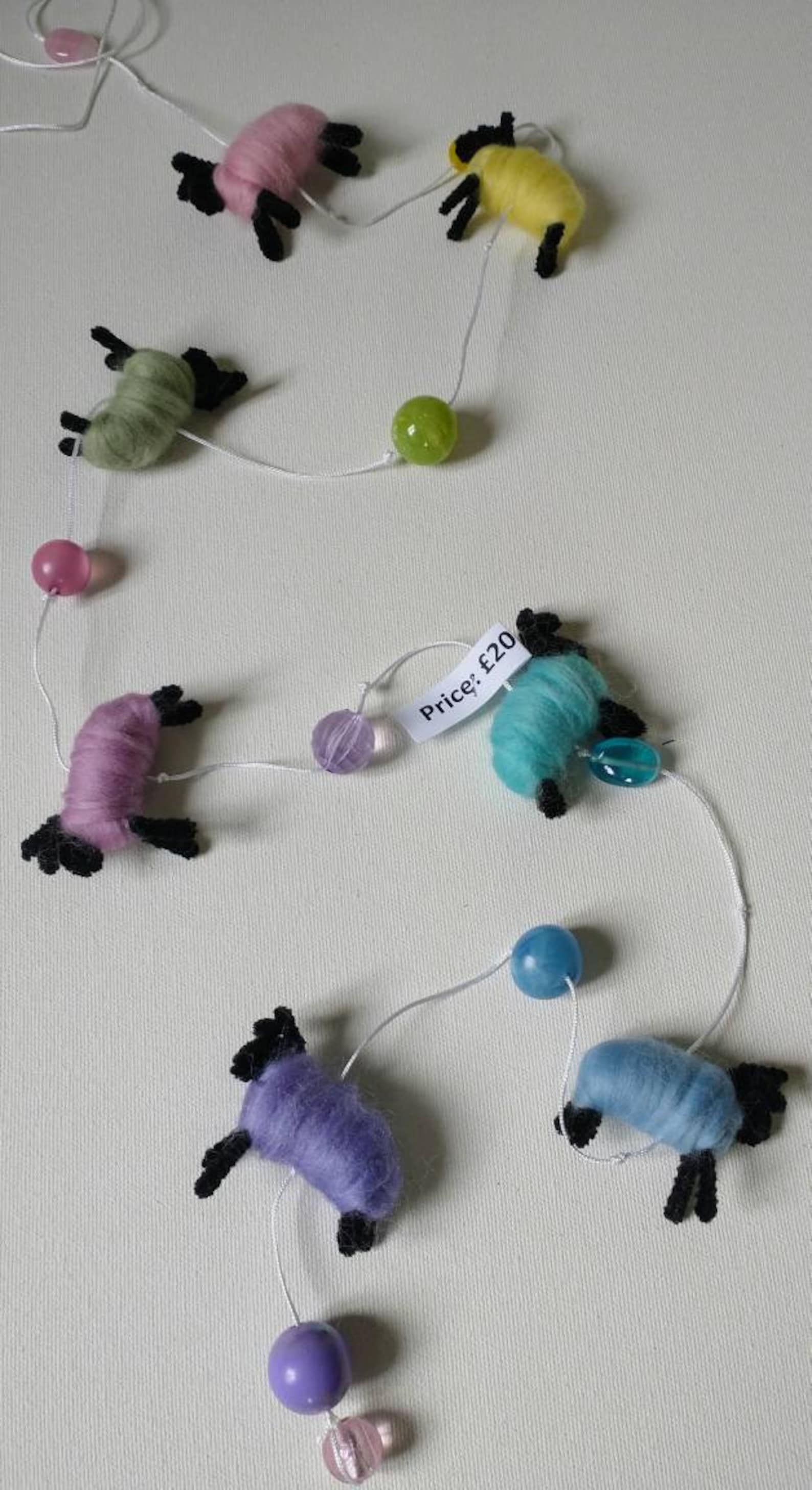 Sheep String Hand Made From British Fleece. A Long Vertically Hanging ...
