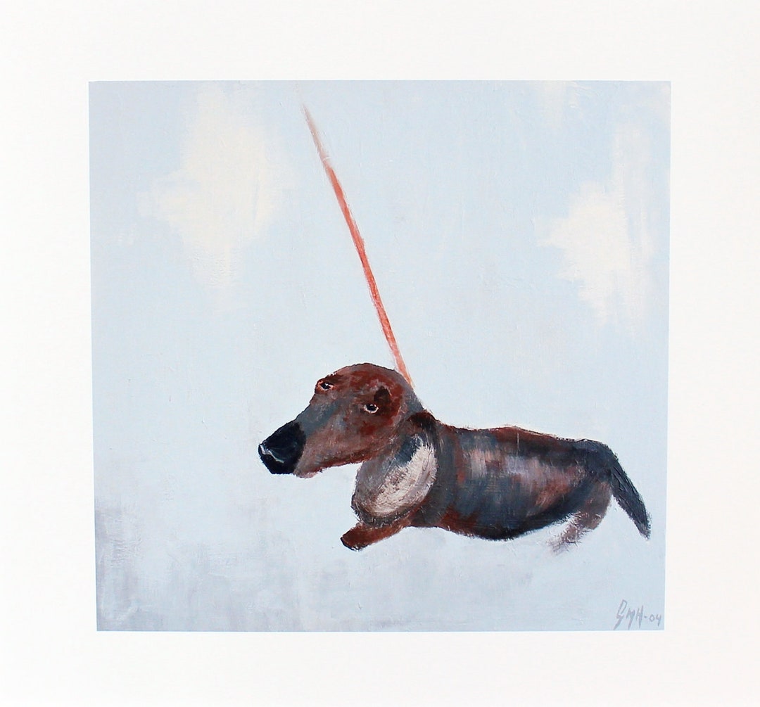 Dax Hound Dog Acrylic Painting, Sad Dog Painting, Dog Art Print - Etsy