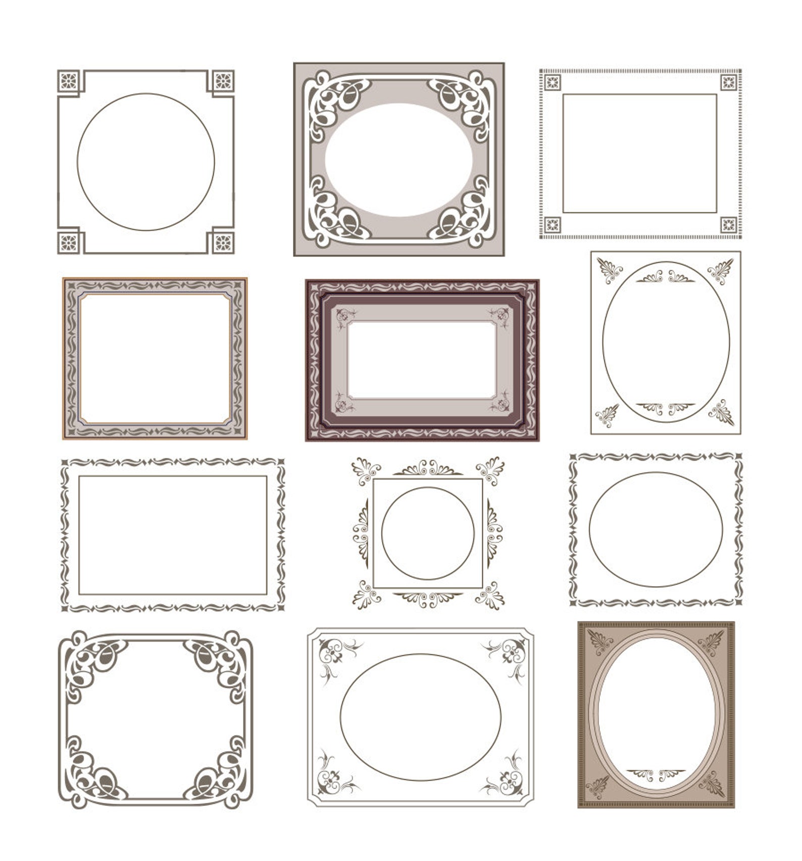 Digital Frames Clip Art Transparent Frame Silhouette - Etsy