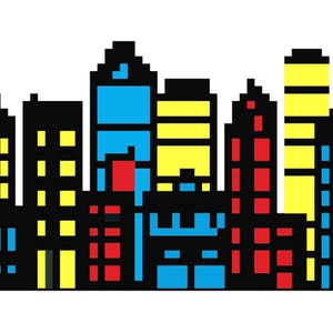 Clipart of a City Skyline, Superhero Buildings, and Buildings PNG SVG ...