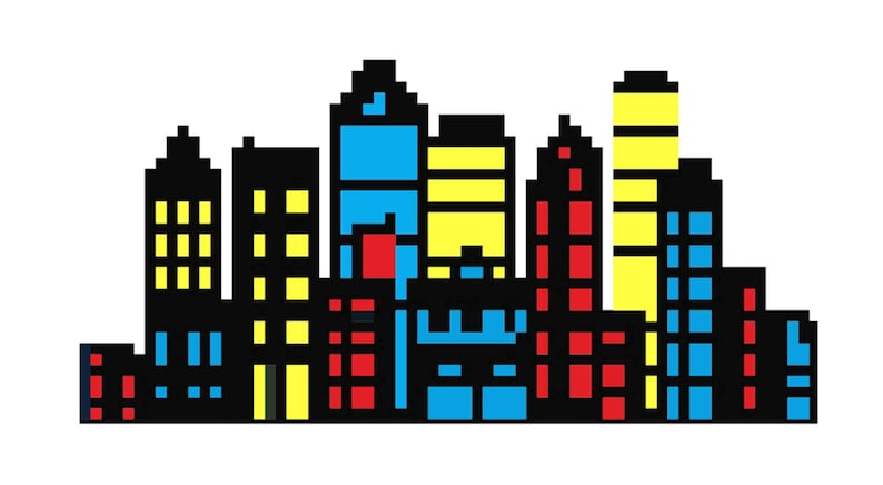 City Skyline Clipart: Superhero Buildings PNG SVG (digital Download) - Etsy