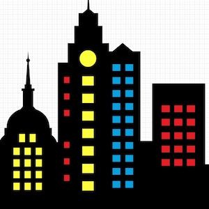 Superhero City Skyline Landscape, 11.5*5.6 Feet,superhero Buildings ...