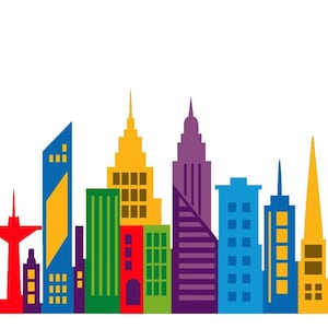 Superhero City Skyline: Urban Landscape PNG SVG PDF (digital Download ...