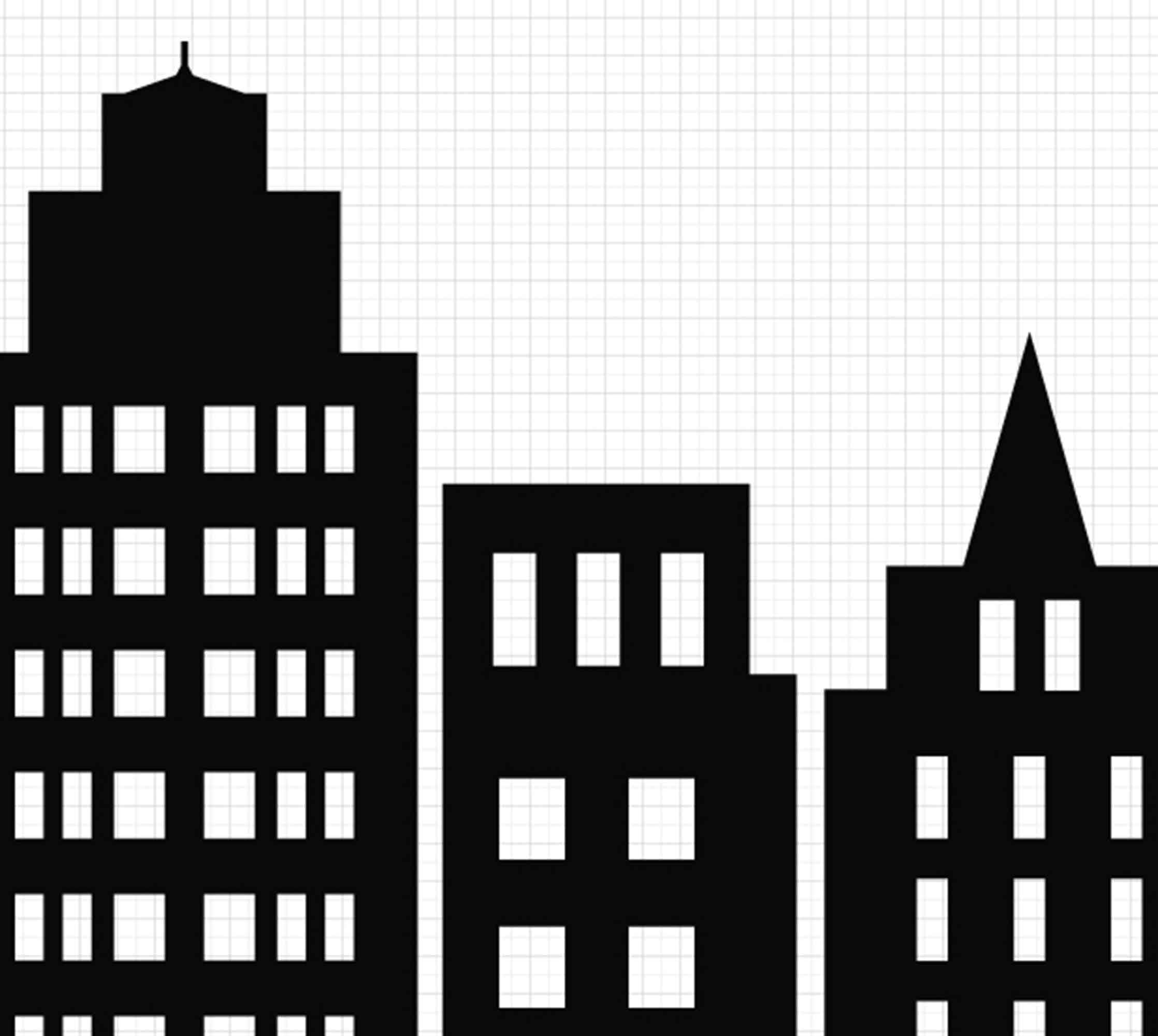Superhero Buildings Block Clipart and Skyline City Buildings PNG City ...