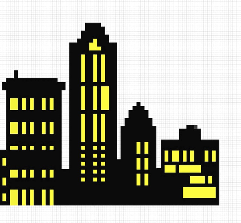 Skyline City Clipart Superhero Buildings Block Clipart and - Etsy