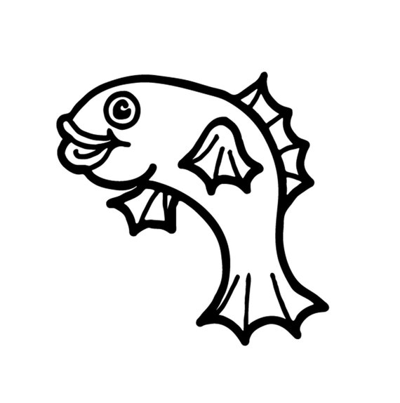 Little Fish Silhouette of a Fish Clipart Fingerling Clip Art - Etsy