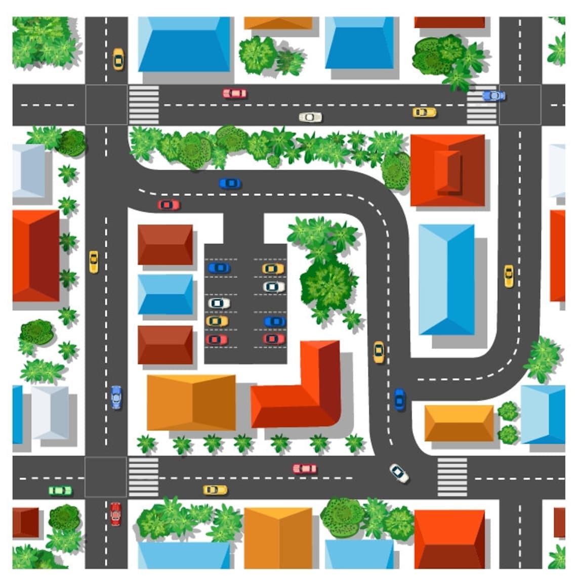 Top View of the City Seamless Pattern Printable of Street | Etsy