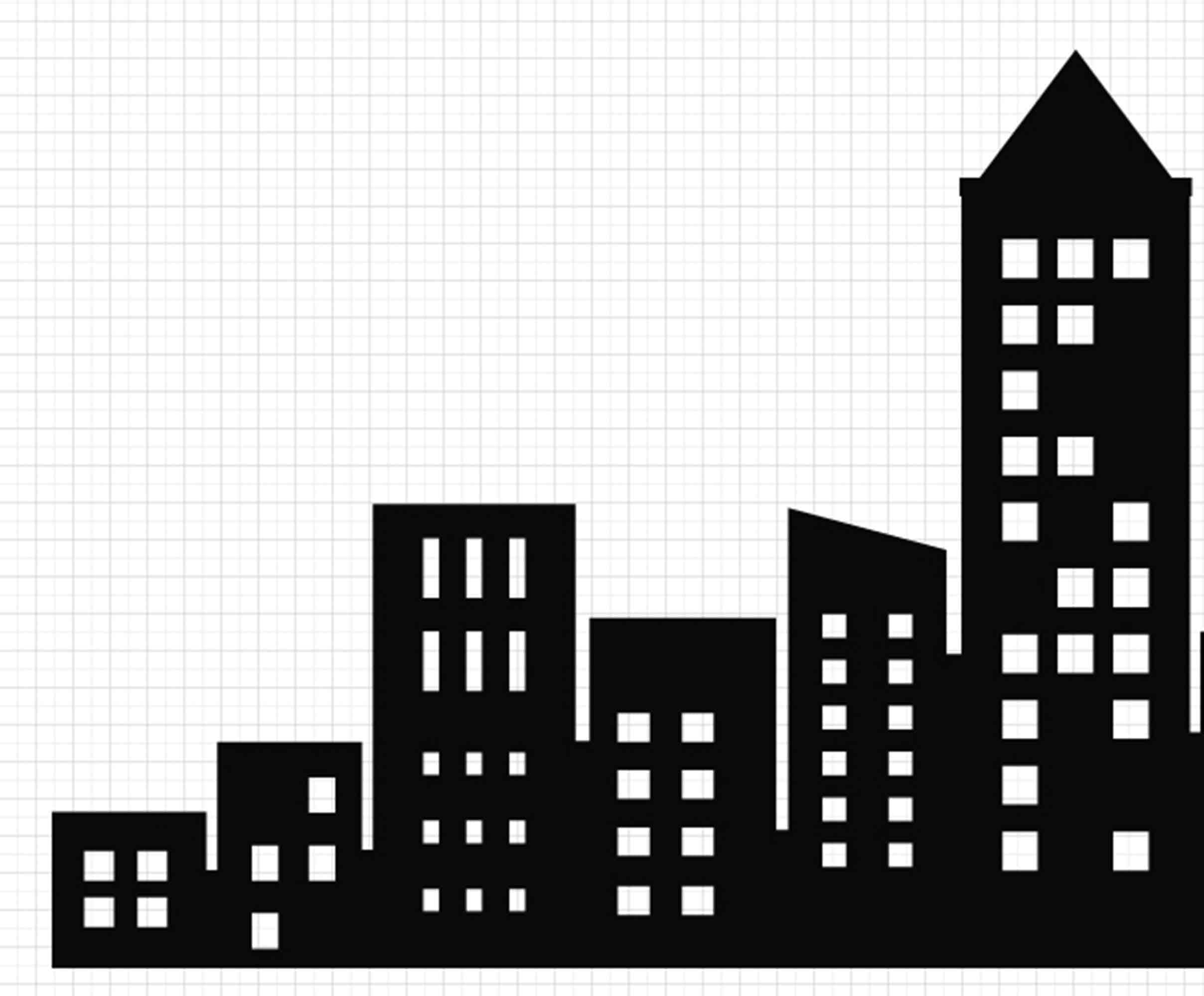 Clipart City Skyline Superhero Buildings Block Clipart - Etsy