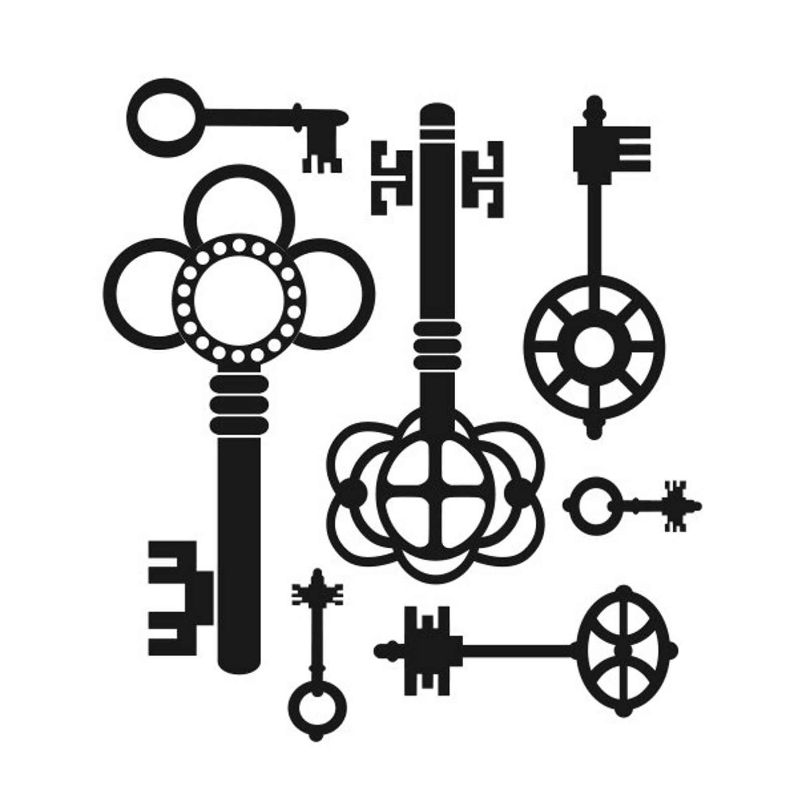 Key Silhouette Collage Keys Keys SVG Silhouette SVG Keys - Etsy