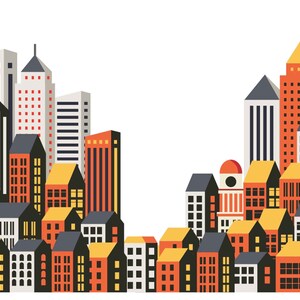City Skyline Clipart, Superhero Buildings, City Vector, and Building ...