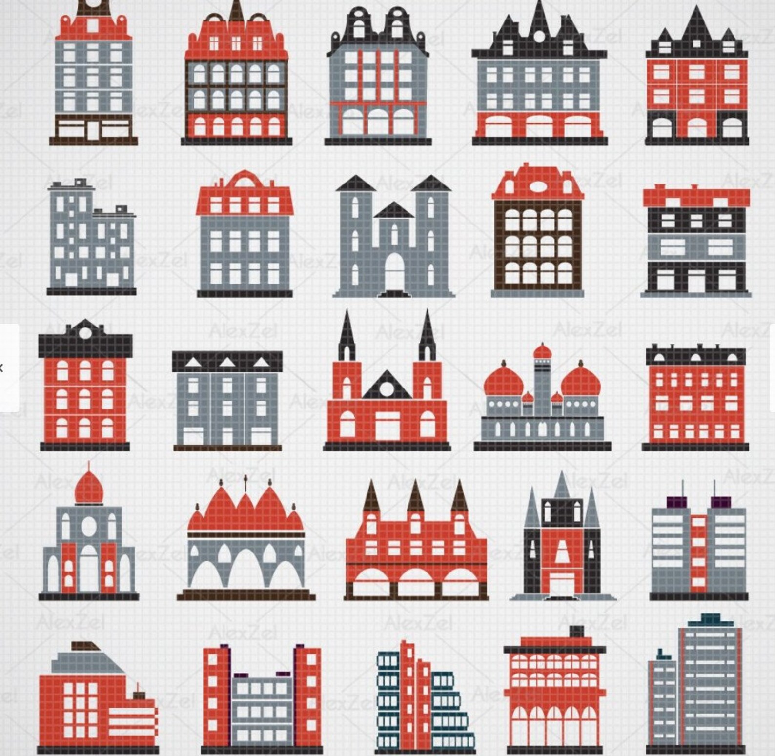 Building Clipart House Clipart Buildings Clipart Houses - Etsy