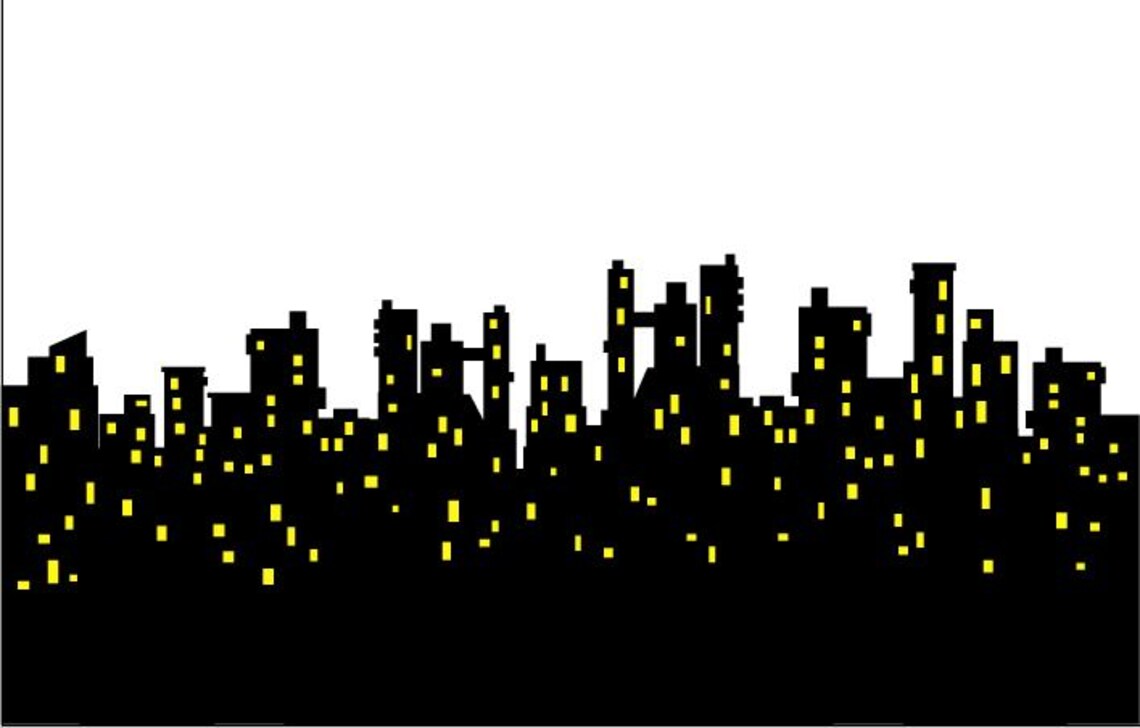 Superhero City Skyline Silhouette: PNG, SVG, PDF (digital Art) - Etsy ...
