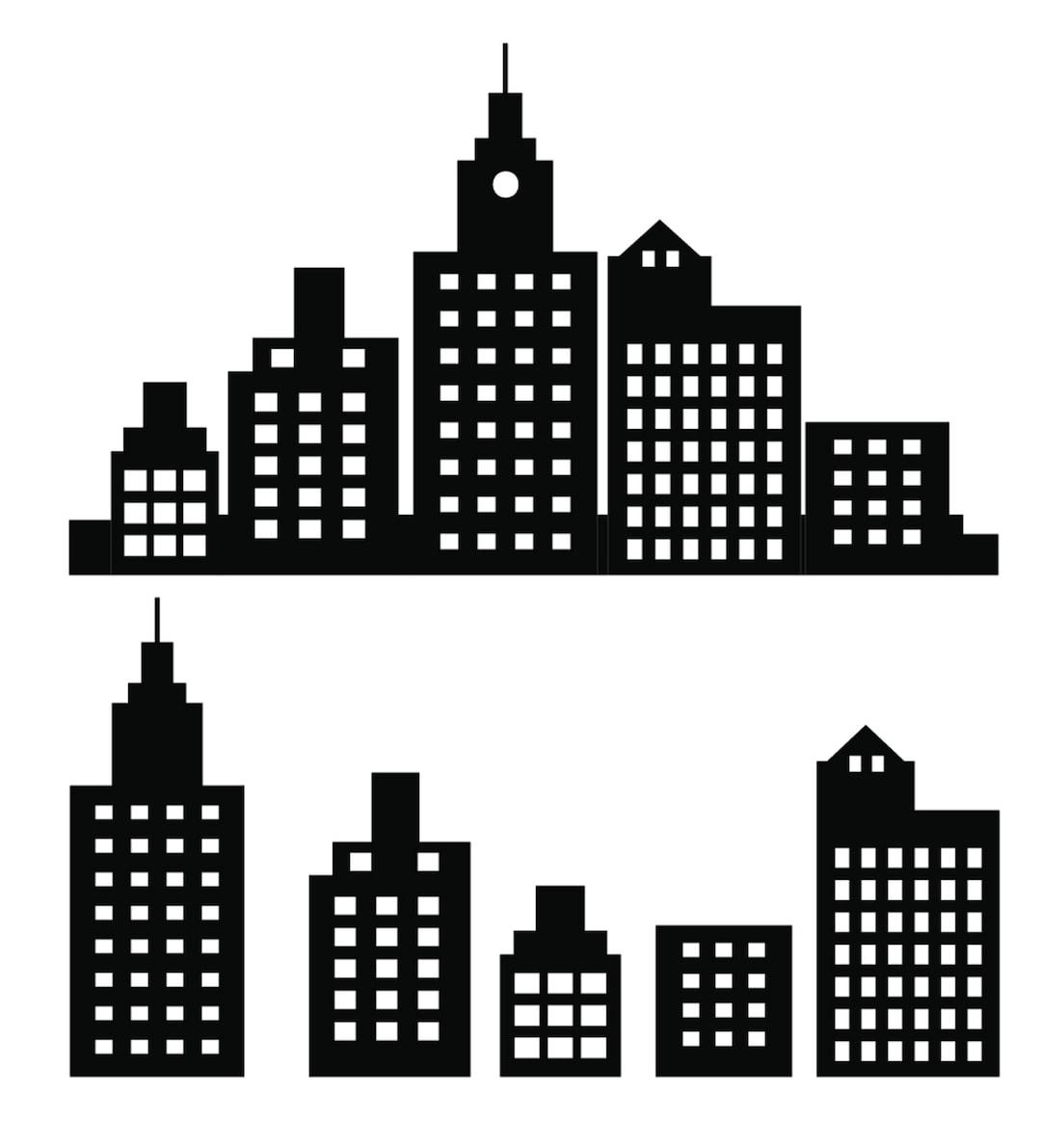 Skyline City Clipart Superhero Buildings Block Clipart and Buildings ...