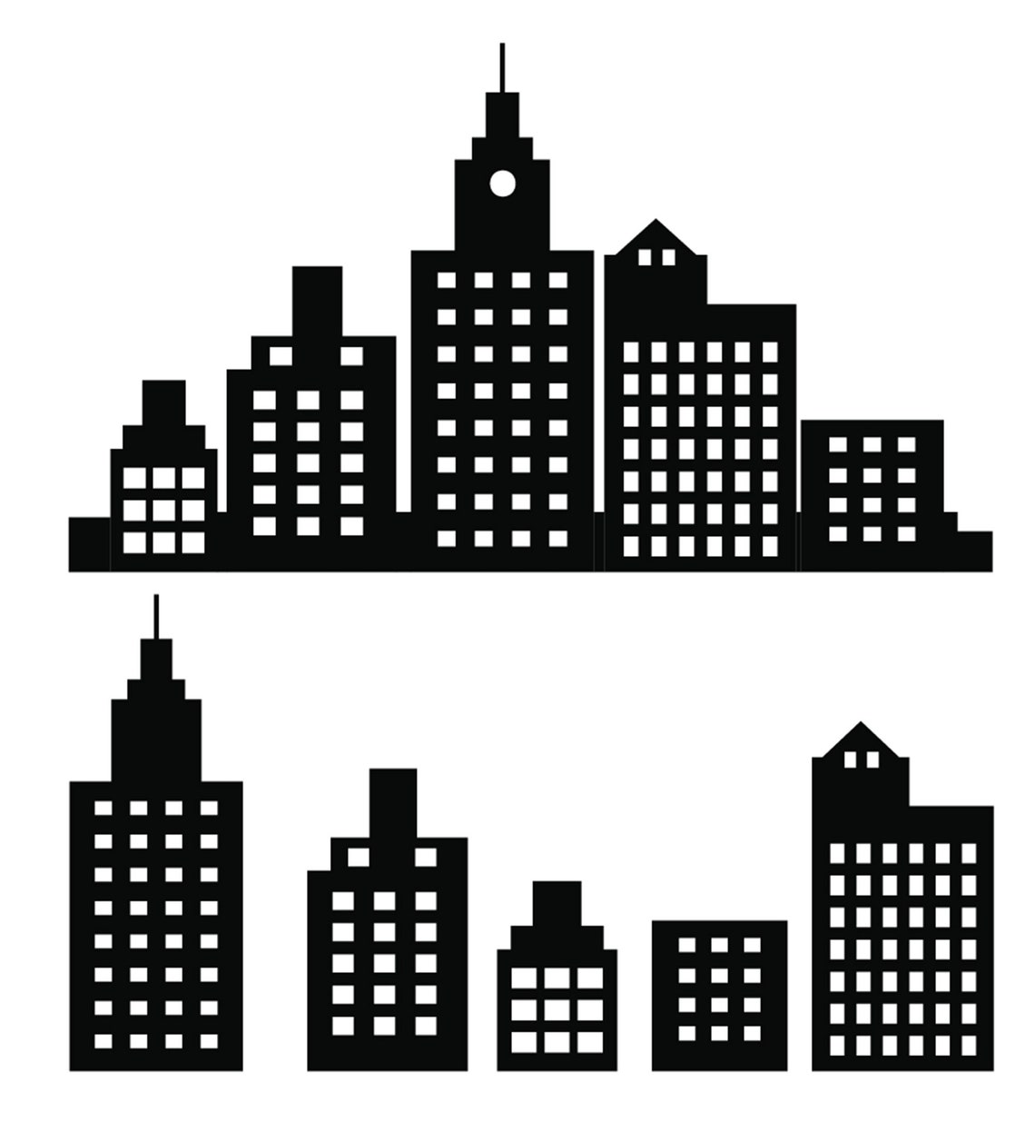 Skyline City Clipart Superhero Buildings Block Clipart and - Etsy