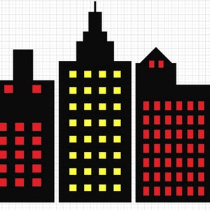 Superhero Cityscape Clipart: Skyline Buildings PNG, SVG (digital ...