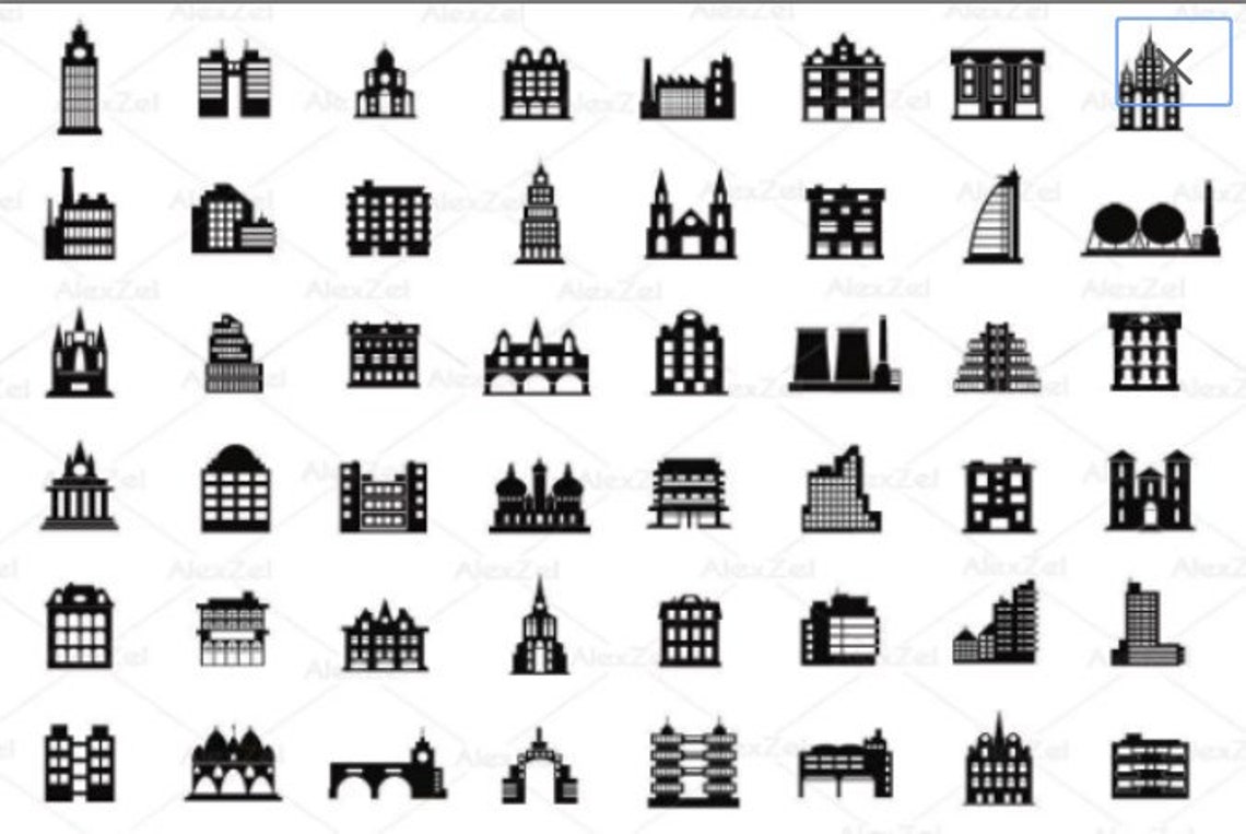 Collage buildings svg building svg silhouette svg png city | Etsy