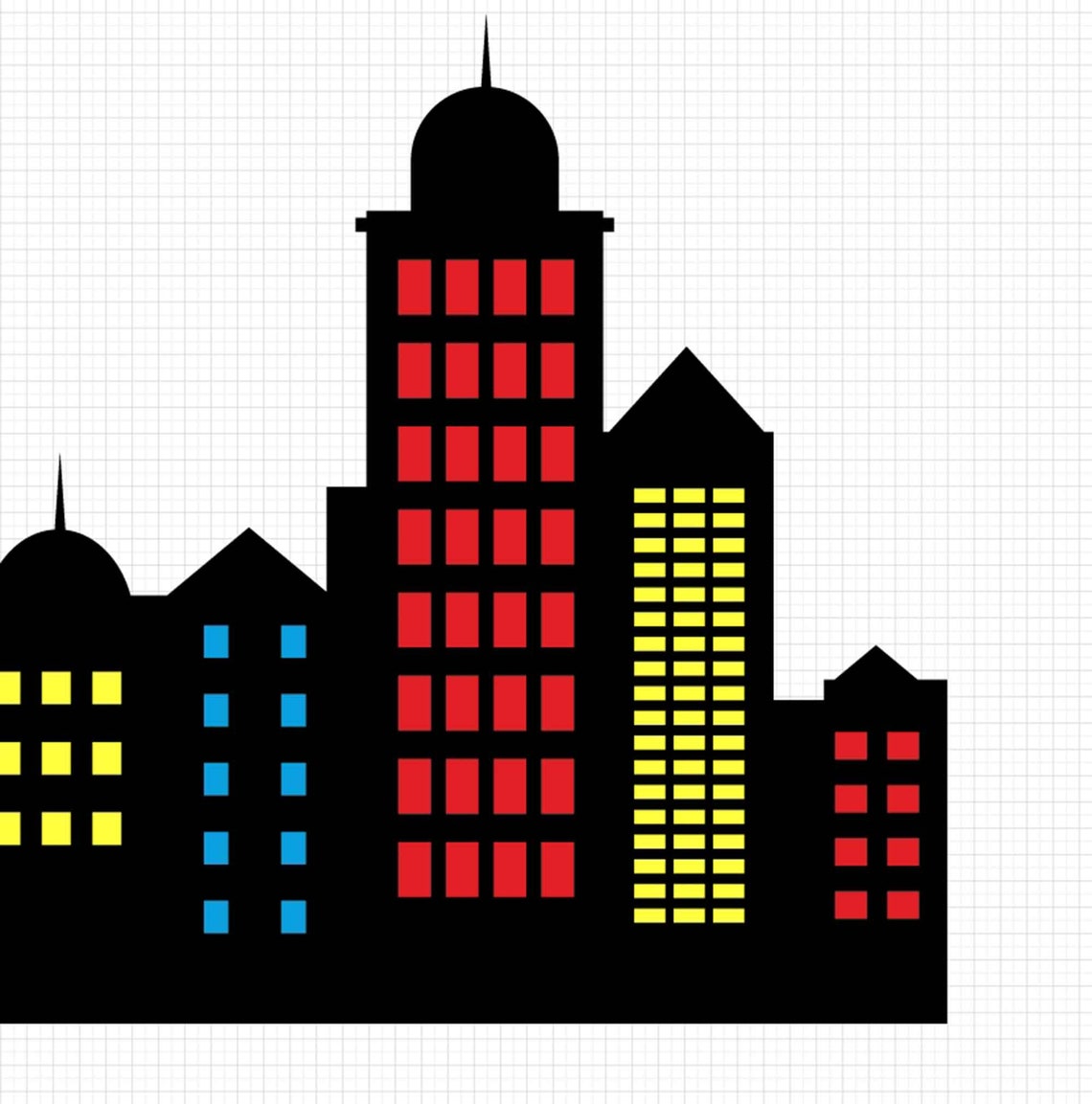 City Skyline Clipart, Superhero Buildings, and Building Silhouette PNG ...