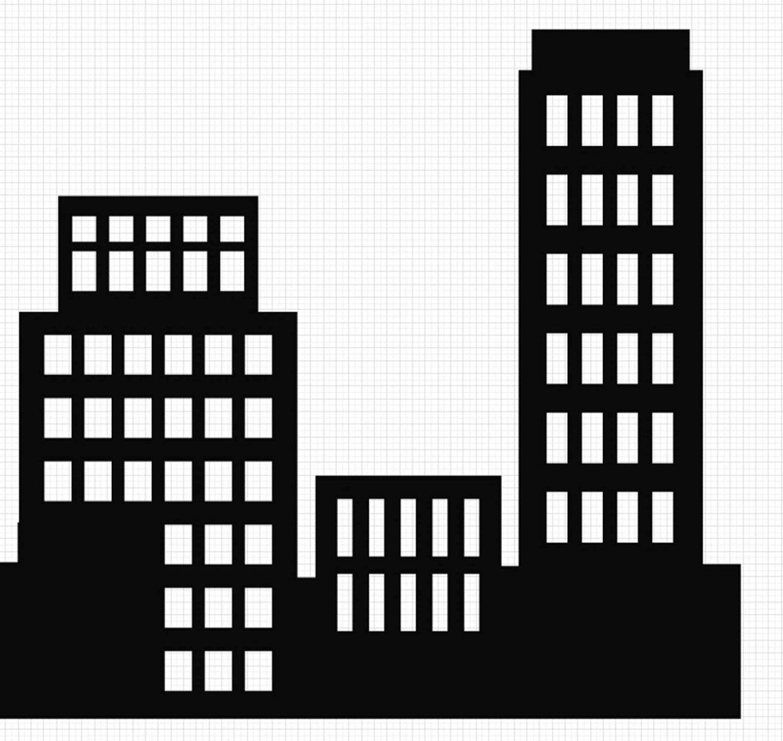 Clipart of a City Skyline, Superhero Buildings, Block Clipart, and ...