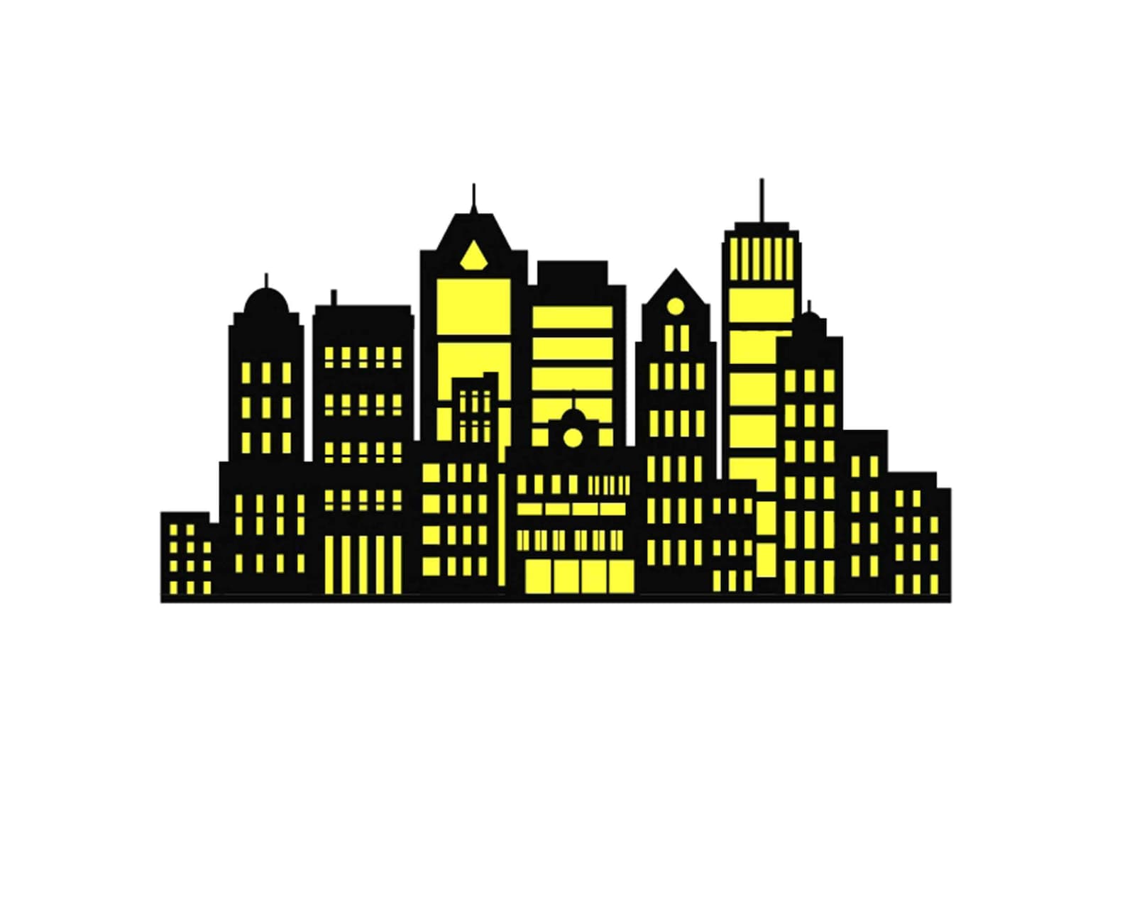 City Skyline Clipart, Superhero Buildings, and Building City Silhouette ...