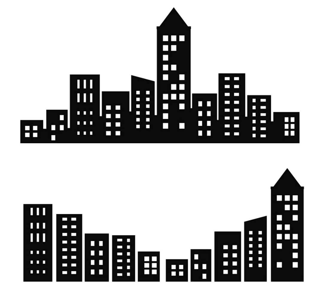 City Skyline Clipart, Superhero Buildings, and Building City Silhouette ...