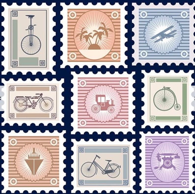 Retro Transport Stamps Clipart: Scrapbooking Postage (digital Download ...