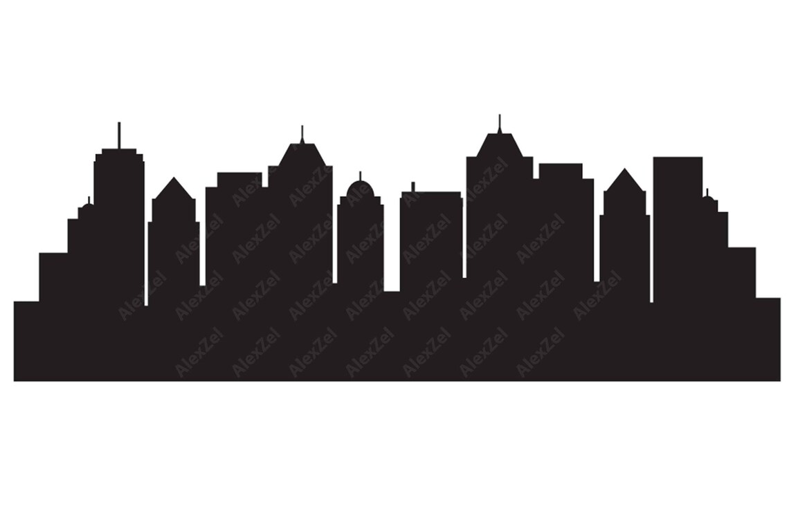 Superhero Cityscape Peel and Stick Silhouette: Buildings SVG, PNG, AI ...